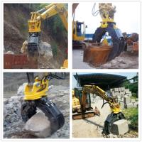 China Wood Transportaion 410 Excavator Hydraulic Hooker Clamp 360 Degree 3 2 Rotary Grabber for sale