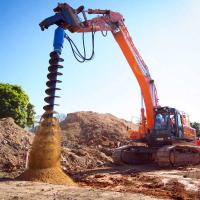 China 200mm Excavator Skid Steer Backhoe Loader Hydraulic Drilling Earth Auger Drill Attachment for sale