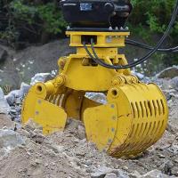 China Precise Stone Sorting Crawler Excavator Stone Grapple Square Sorting Grapple Attachment Black for sale