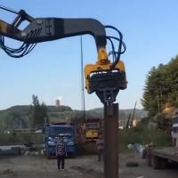 China 800KG Auxiliary Arm Weight Hydraulic Vibrating Pile Driver for Guardrail Pile Driving for sale