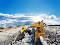 China Railroad Sleeper Excavator Grapple Bucket With 7970 Kg Operation Weight And 114L Tank Volume for sale