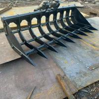 China Q345B 8 Ton Land Rake For Excavator Cleaning Root Rake Brush Rakes Wide 1600mm Rake Buckets for sale