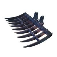 China Q345B Mini Excavator Rake Attachments OEM  with Customized Teeth Number and Affordable Solution for sale