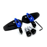China 22mm Blue Glass CNC Bike Motorcycle Modified Side Mirror Rearview Side Mirrors for sale