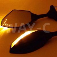 China Universal Rearview Motorcycle Side Mirror Glass LED Material for sale