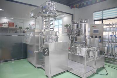 China 100L Cosmetic Cream Homogenize Mixer Hydraulic Lifting Vacuum Emulsifying Mixer for sale