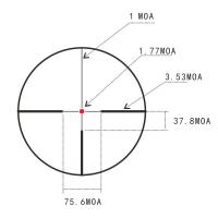 China High Definition 1x 4x Hunting Rifle Scope 24mm Objective Lens for sale