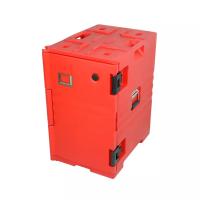 China 90L Red LLDPE Insulated Food Pan Carrier With Detachable Lid 63.5*46*64cm for sale