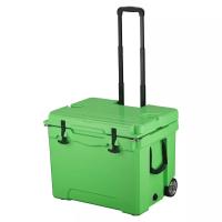 China 40L Rotomolded Coolers Ice Chest Box With Telescoping Handle Wheels for sale