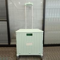 China Supermarket Seat Plastic Shopping Cart Foldable Trolleys With Handle Wheels for sale
