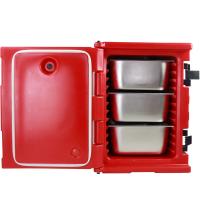 China Nylon Handles Insulated Food Pan Carrier With Four Wheels At Bottom for sale