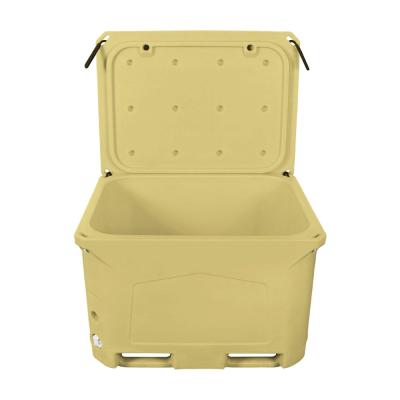 China Roto Molded Insulated Tubs Seafood Processing Square Chest Cooler Fish Tank Cold Chain Transportation Bins Commercial Cooler Box for sale