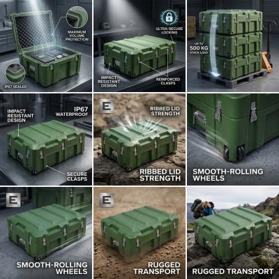 China Stackable Rotomolded Tool Box Interlocking LLDPE Space-Saving Storage System for Warehouse Workshop Organization for sale