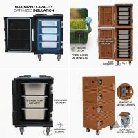 China Heavy-Duty Catering Box 105L Reinforced Rotomolded Insulated Food Carrier with Forklift Base Marine Grade for sale