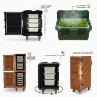 China Heavy-Duty Catering Box 105L Reinforced Rotomolded Insulated Food Carrier with Forklift Base Marine Grade for sale