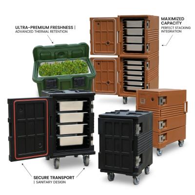 China Rotomolded Food Carrier 95L Military Grade Insulated Food Pan Transport Box Heavy-Duty GN Pan Carrier for sale