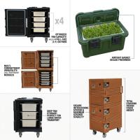 China Front-Loading Insulated Food Carrier 110L Mobile Catering Transport Box with Casters GN Pan Compatible for sale