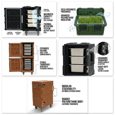 China 82L Insulated Food Pan Carrier Rotomolded Thermal Box for Catering Hot Cold Food Transport for sale