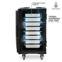 China Restaurant Food Delivery Insulated Box 60L Multi-Compartment Thermal Carrier Front-Loading Branding Ready for sale