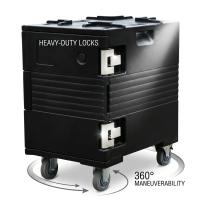 China Commercial Catering Equipment 88L Insulated Food Pan Carrier Front-Loading Mobile Serving Station Casters for sale