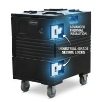 China Commercial Catering Equipment 88L Insulated Food Pan Carrier Front-Loading Mobile Serving Station Casters for sale