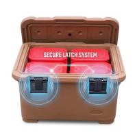 China Front Loading 50L Insulated Food Transport Container with Nylon Latches Rotomolded Catering Box for sale