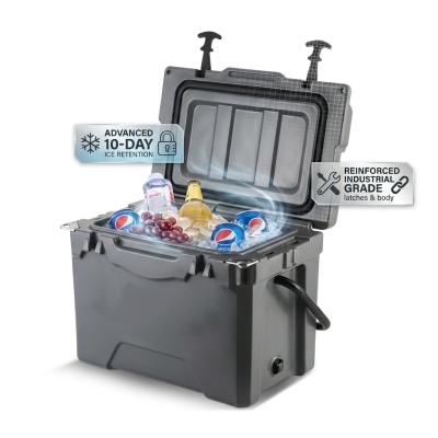 China 28L Rotomolded Cooler Box Portable Outdoor Ice Chest Food Grade LLDPE Camping Fishing Cooler for sale