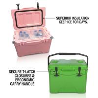 China Wheeled 80L Rotomolded Cooler Box Heavy Duty Ice Chest Long Ice Retention Towing Handle Fishing for sale