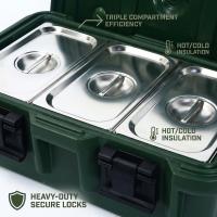China Wheeled 30L Military Insulated Food Containers Stackable Hot Food Transport Box Army Catering for sale