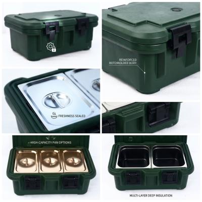 China 30L Military Insulated Food Containers Heavy Duty Double Wall Hot Food Pan Carrier Base Supply for sale