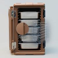 China Insulated Food Delivery Box 120L Commercial Hot Meal Transport Carrier PE Rotomolded GN Pan Cabinet 610x420x800mm for sale