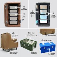 China Front-Loading Insulated Food Carrier 120L Tall Cabinet Eight GN Pans Fold-Flat Door Four Casters 610x420x800mm for sale