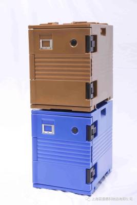 China Blue Insulated Food Container 63.5*46*64cm With Nylon Handles Four Wheels for sale