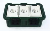 China Overhead Loading 30L Insulated Food Pan Carrier Rotomolded Transport Container Compatible GN 1/1 Pans for sale