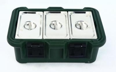 China Overhead Loading 30L Insulated Food Pan Carrier Rotomolded Transport Container Compatible GN 1/1 Pans for sale