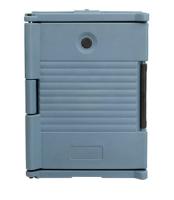 China Blue Cold Food Transport Container With Detachable Lid Four Wheel Base / Lightweight Design for sale