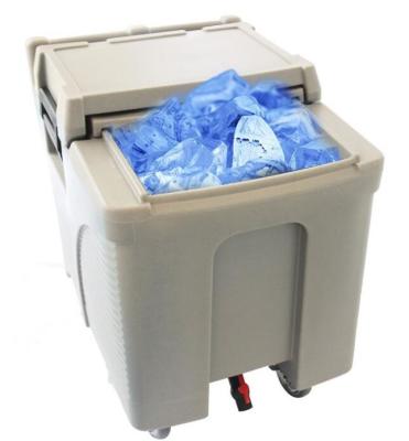 China 125L Restaurant Insulated Ice Caddy Plastic With Wheels for sale