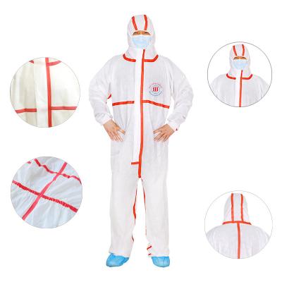 China Non Woven Protective Sms Hazmat Suit Lightweight Insulated Taped Disposable Overalls For Asbestos Removal for sale