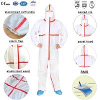 China Non Woven Protective Sms Hazmat Suit Lightweight Insulated Taped Disposable Overalls For Asbestos Removal for sale