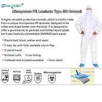 China Full Body Fluids Infectious Agents Protection Coverall Hooded Microporous SF Coverall for sale