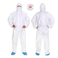 China Full Body Fluids Infectious Agents Protection Coverall Hooded Microporous SF Coverall for sale