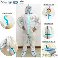 China SF Hooded Non Woven Hazmat Suit Full Body Protection Suit With Boots Cover for sale