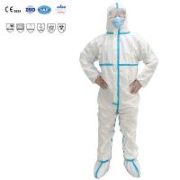 China SF Hooded Non Woven Hazmat Suit Full Body Protection Suit With Boots Cover for sale