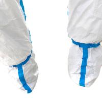 China Unisex Type 4 Disposable Coveralls Long Sleeve Full Body Protection Hospital Hazmat Suit for sale