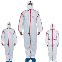 China OEM EN 14126 Type 4 Microporous Disposable Coverall With Tape for sale