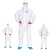 China OEM EN 14126 Type 4 Microporous Disposable Coverall With Tape for sale