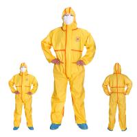 China OEM EN 14126 Type 4 Microporous Disposable Coverall With Tape for sale
