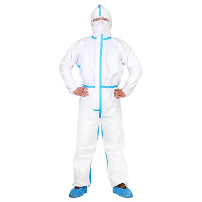 China Disinfect Bio Security Type 4 Disposable Coveralls 65g SF Microporous Suit For Men Women for sale
