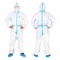 China Waterproof Type 4 Disposable Coveralls Taped Disposable Coverall With Thumb Loop for sale