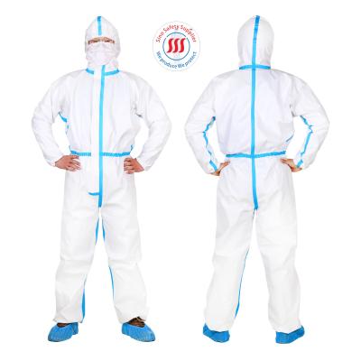 China CE PPE EN14605 Type 4 Disposable Coveralls Breathable Hooded Coverall Suit for sale